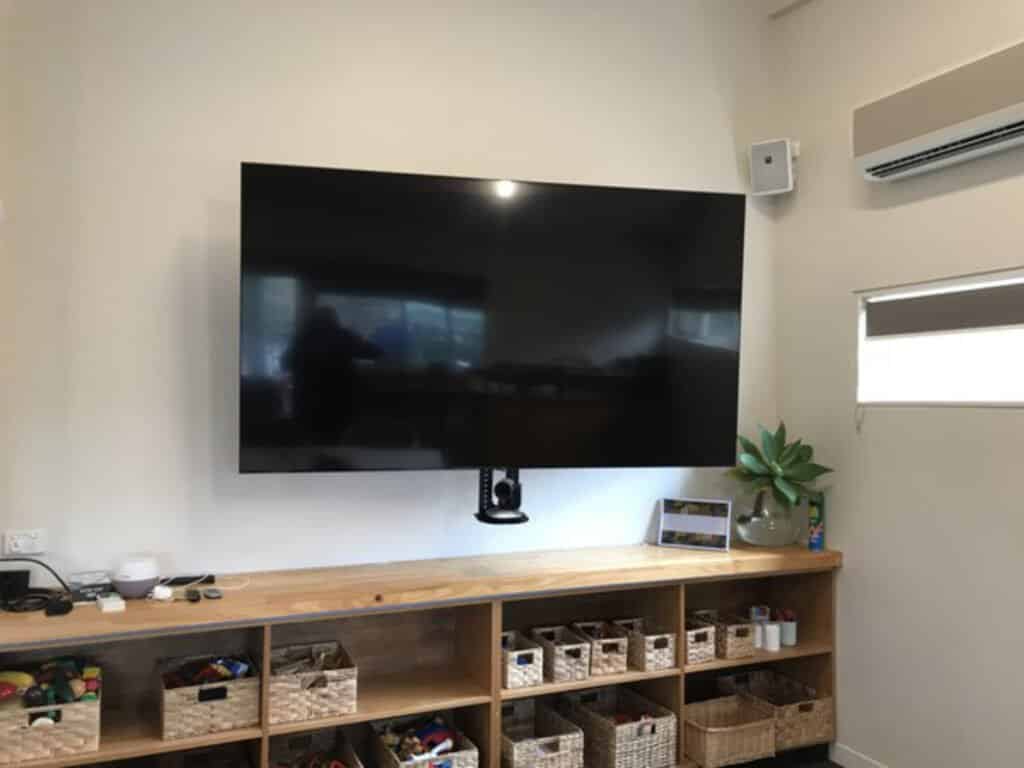 Video Conference Screen Wall Mounted - Compact Monitor Systems Australia